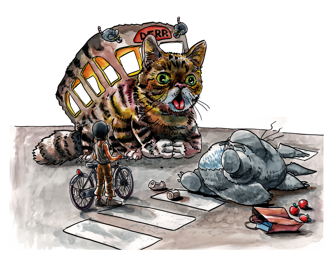 Tim Doyle - "Bad Job Bub!" - a Lil Bub x Totoro inspired art print ...